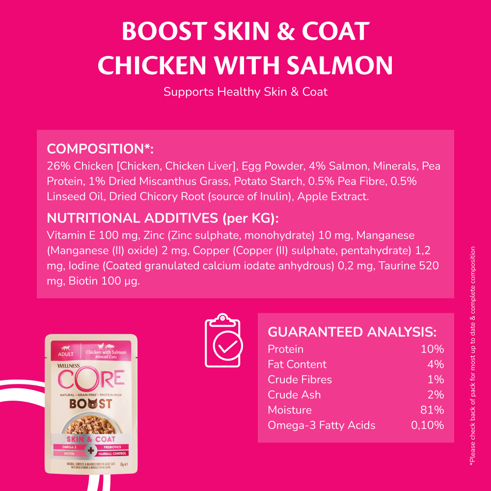 Wellness Core Boost Skin & Coat Chicken with salmon - Wellness Core